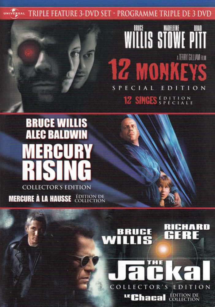 Mercury Rising / The Jackal / 12 Monkeys DVD movie collectible [Barcode ...