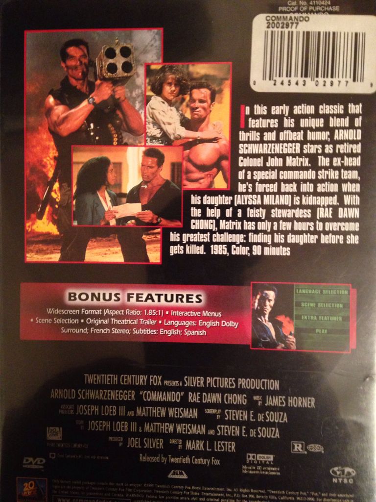 Commando DVD movie collectible [Barcode 024543029779]