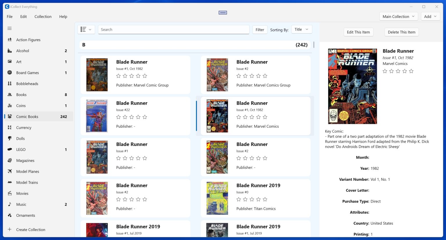 Collection apps and database software for movies, books, comic books ...