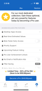 Here's the price differences and breakdown of our product offerings - iCollect Everything